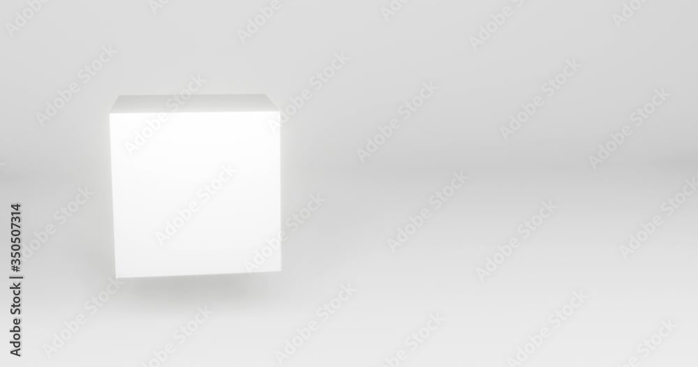 Abstract 3d White box . Computer generated loop animation. mockup for ...