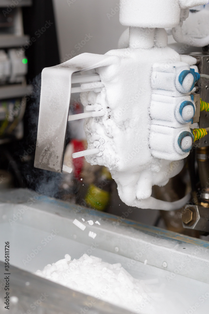 Dry ice machine. Solid state of CO2 Stock Photo | Adobe Stock