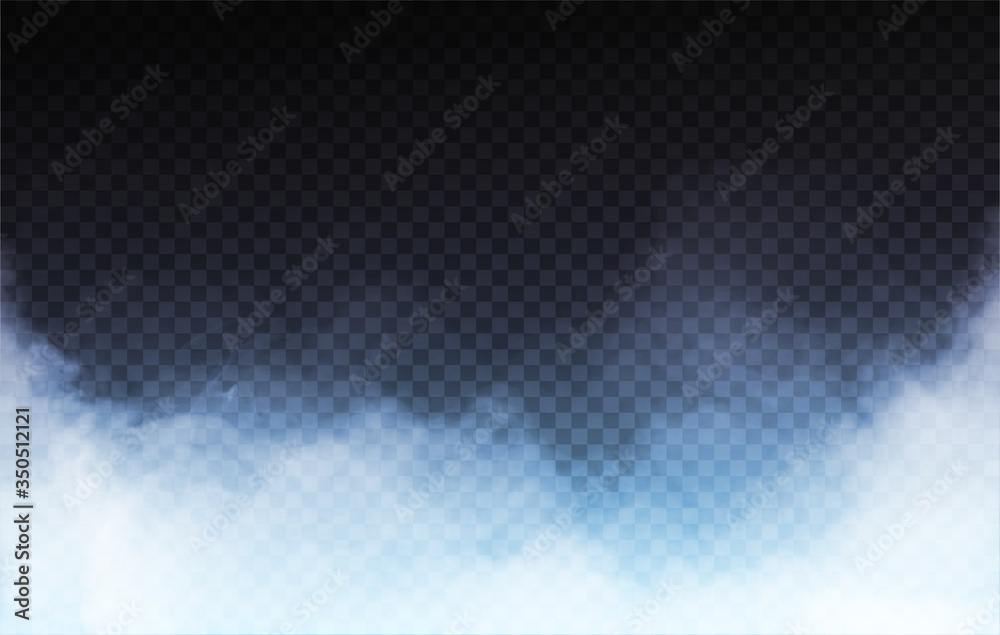 Realistic isolated smoke fog effect With light blue neon backlight Easy ...