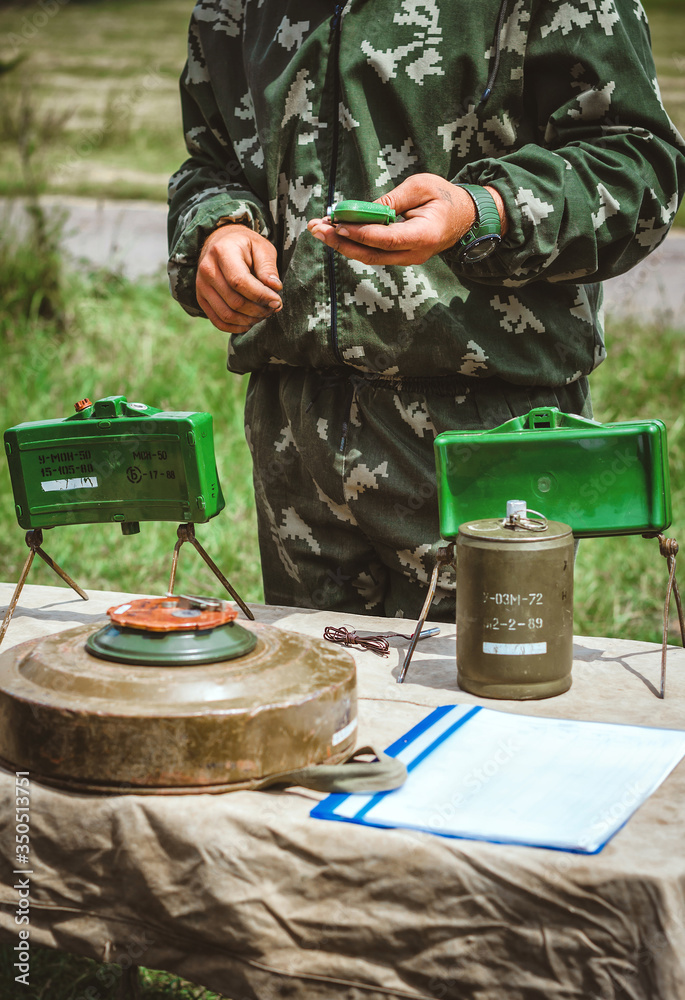 Anti-tank mines. Detonators. Preparation for the installation of anti ...