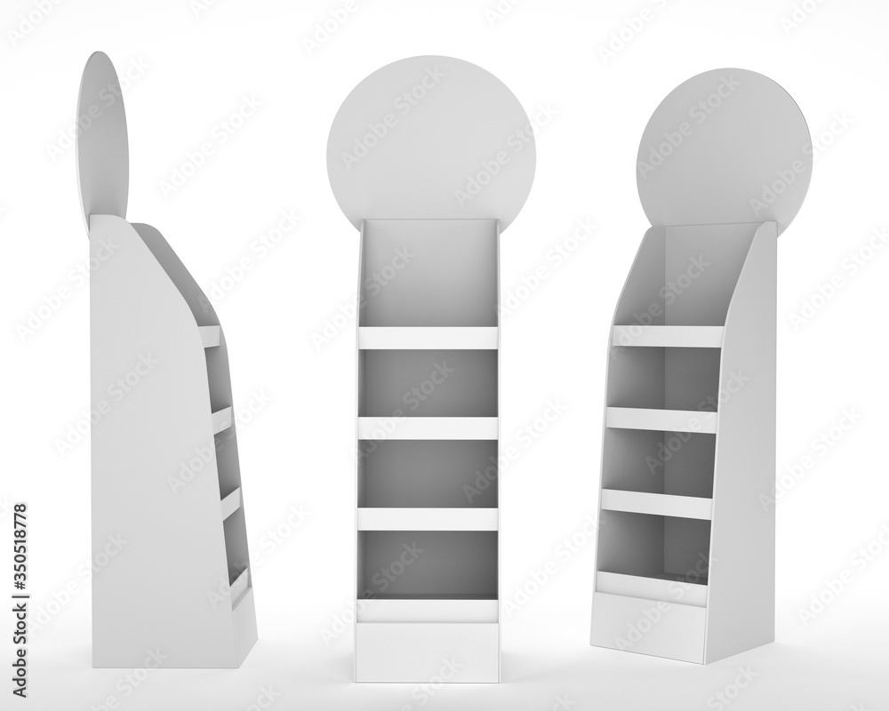 Blank POS Shelf Or Display Retail Stand Mock-up. 3D rendering Stock ...