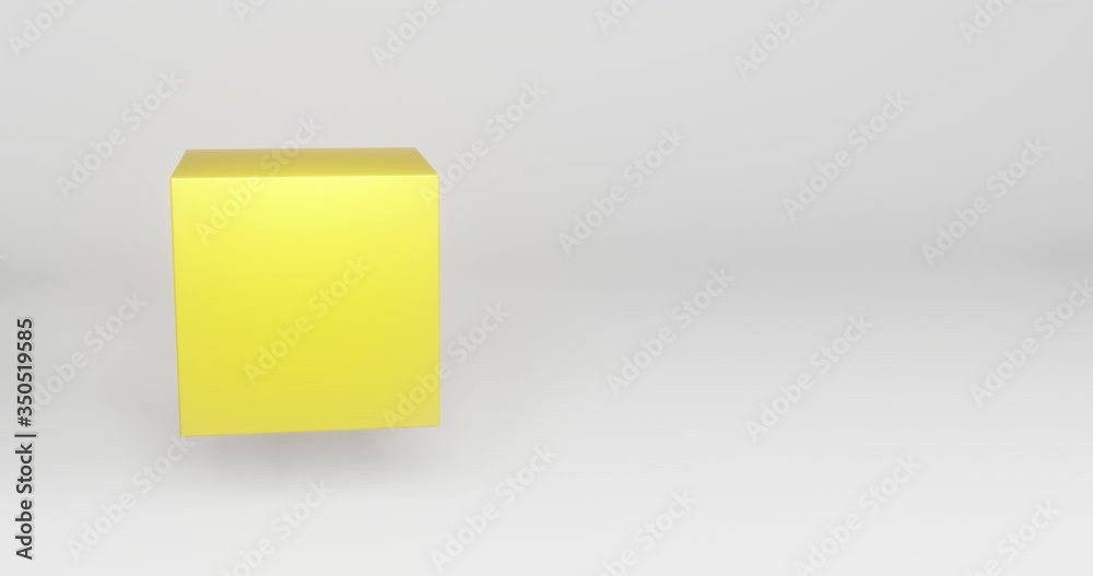 Abstract 3d gold box . Computer generated loop animation. mockup for ...