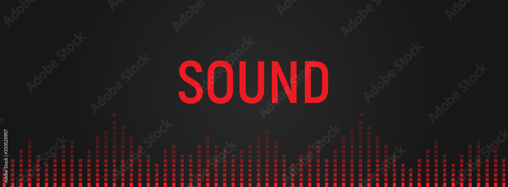 Audio equalizer, voice range recognition illustration. Music playback ...