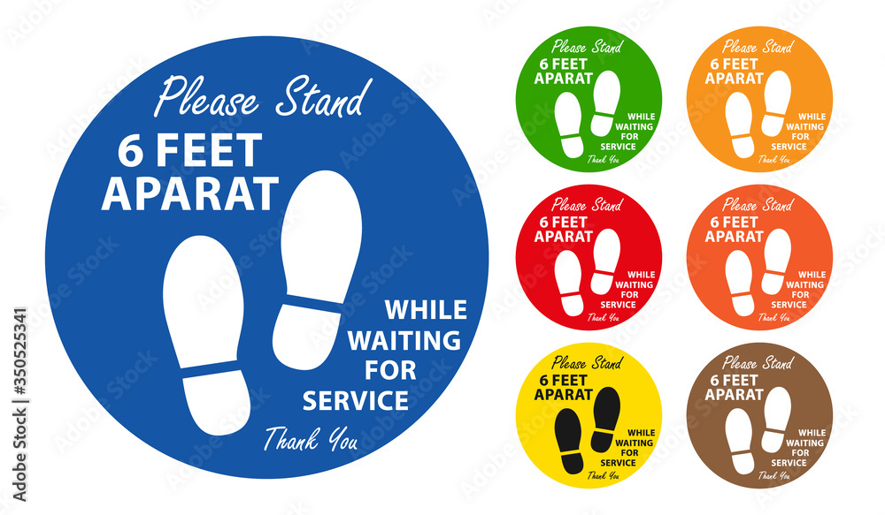 Please stand 6 feet apart, Coronavirus Social distancing signs of ...