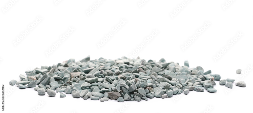 Cyan rocks, pebbles, stones pile isolated on white background Stock ...
