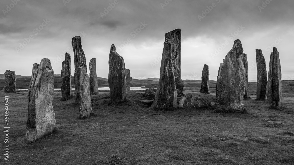 Ancient neolithic Callanish Stones are standing stones placed in a ...