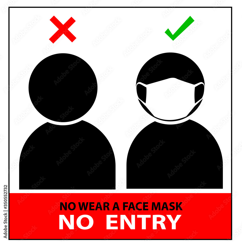 No wear a Face Mask, No Entry Sign against the Spread of the Novel ...