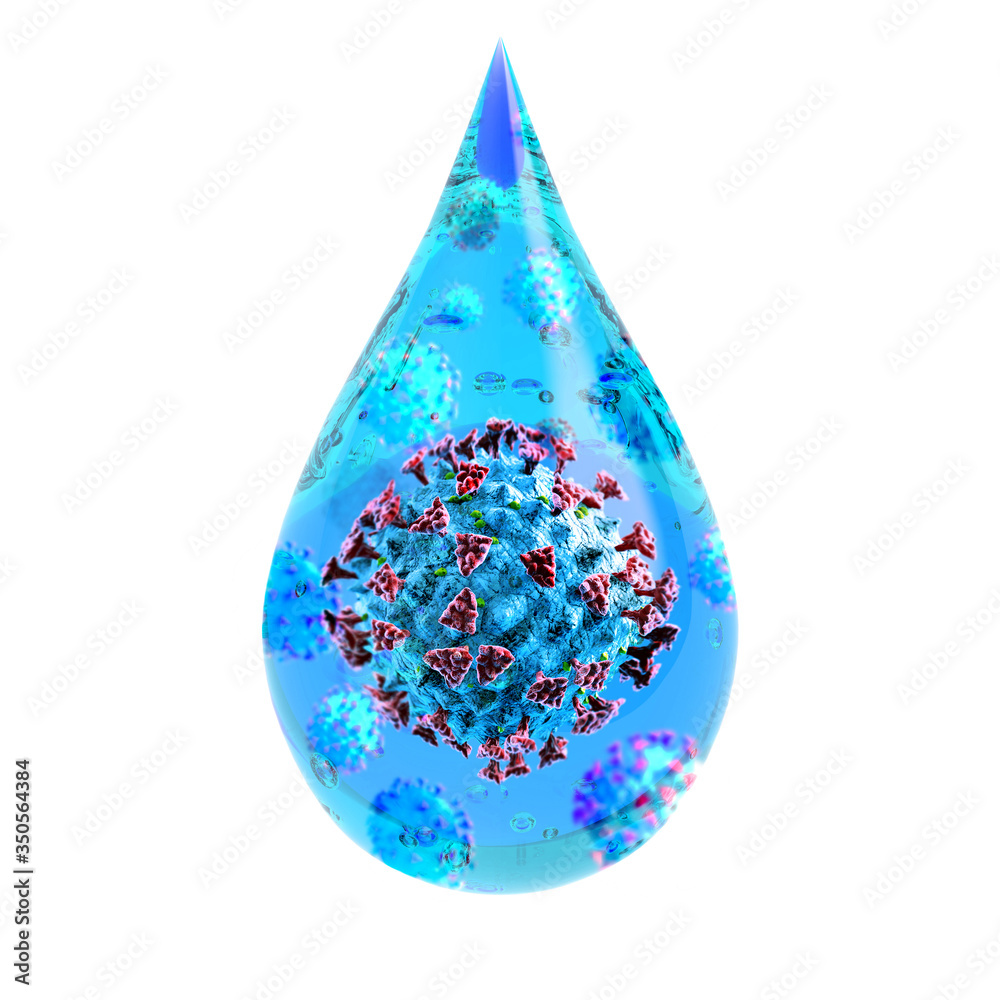 Human saliva drop with contagious virus, Coronavirus, Covid-19 Stock ...