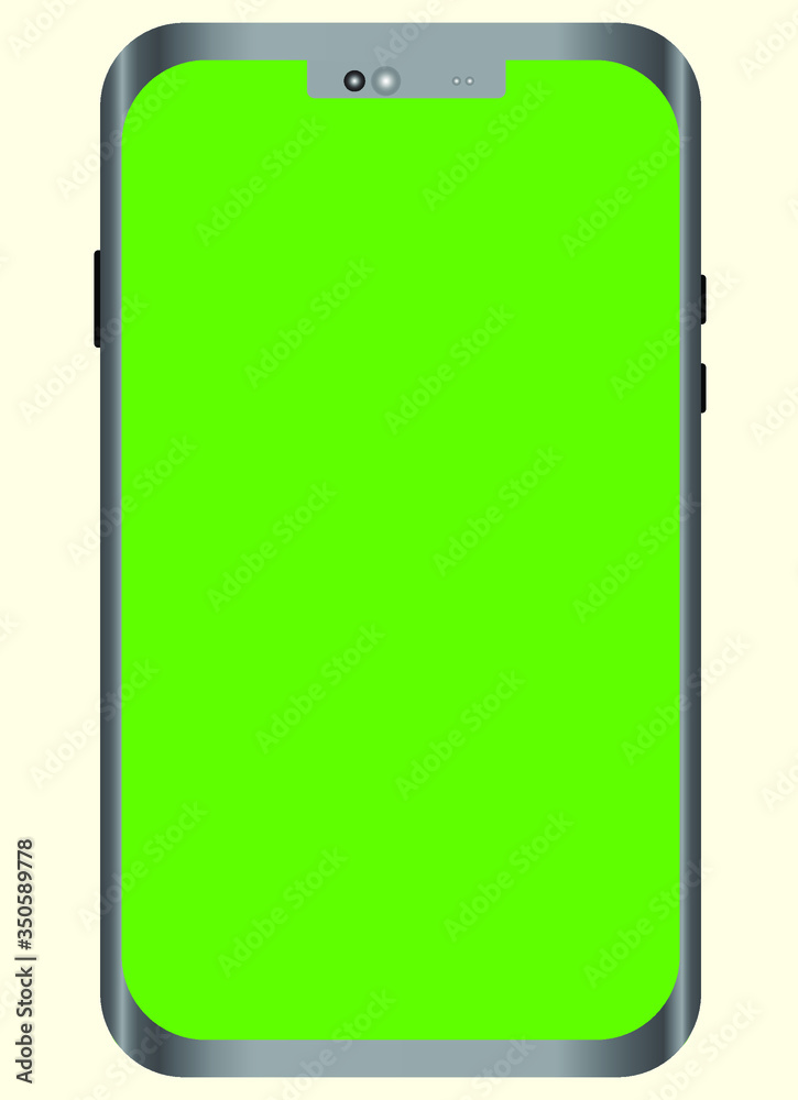 Realistic smartphone mockup. Cellphone frame with green screen isolated ...