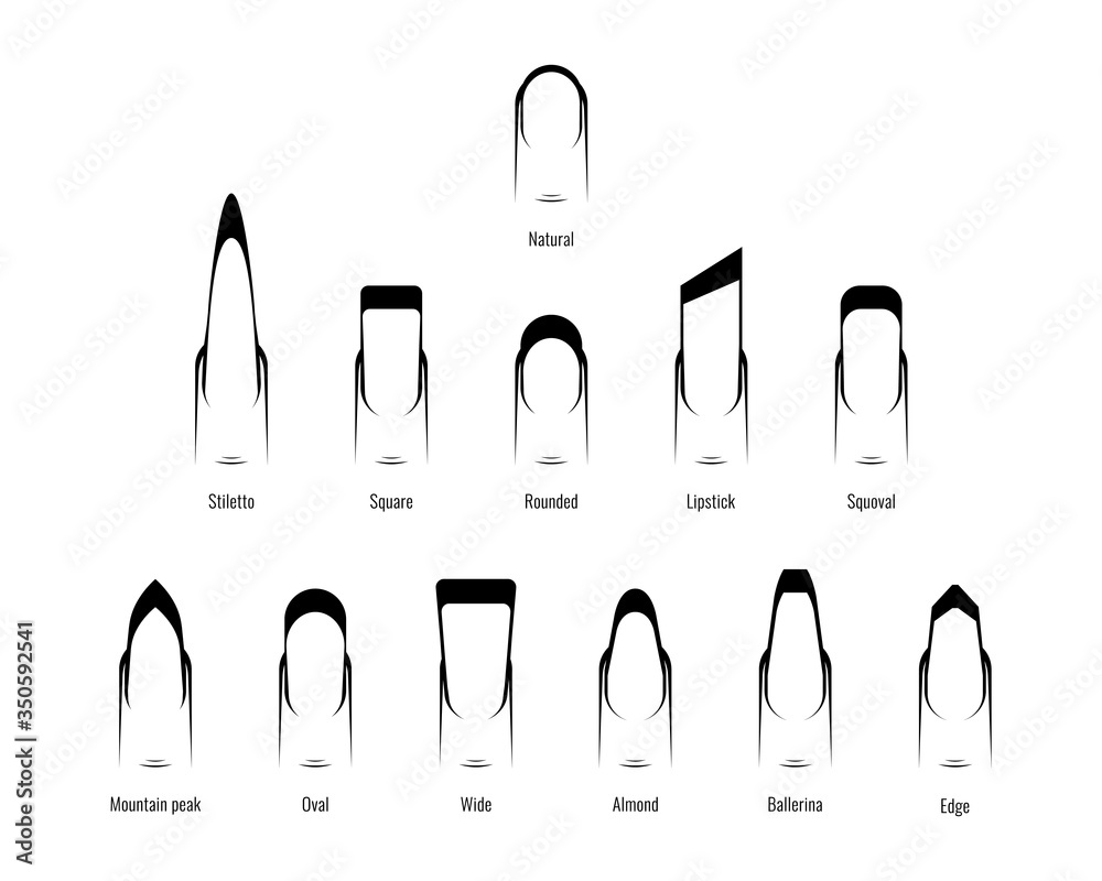 Fashion nail shapes Stock Vector | Adobe Stock