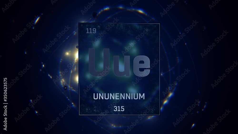 Vidéo Stock Unnunenium as Element 119 of the Periodic Table. Seamlessly ...