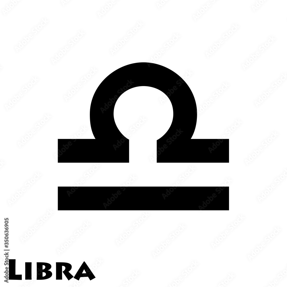 Libra zodiac sign logo in vector on white background. Stock Vector ...
