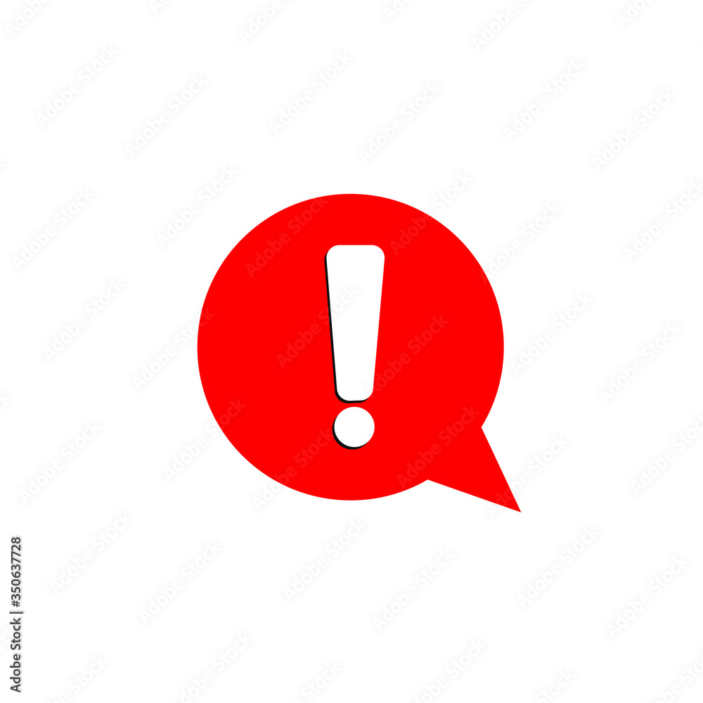 alert symbol isolated on white background, caution message Stock Vector ...