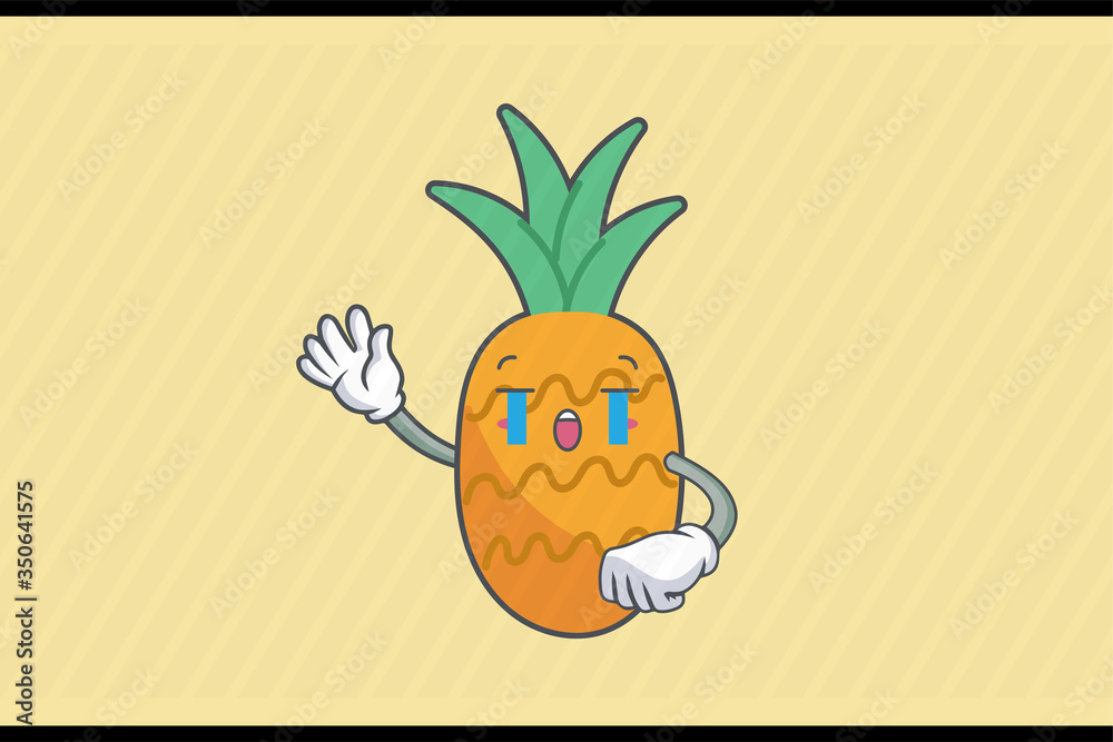 CRYING, SAD, SOB, CRY Face Emotion. Waving Hand Gesture. Pineapple ...