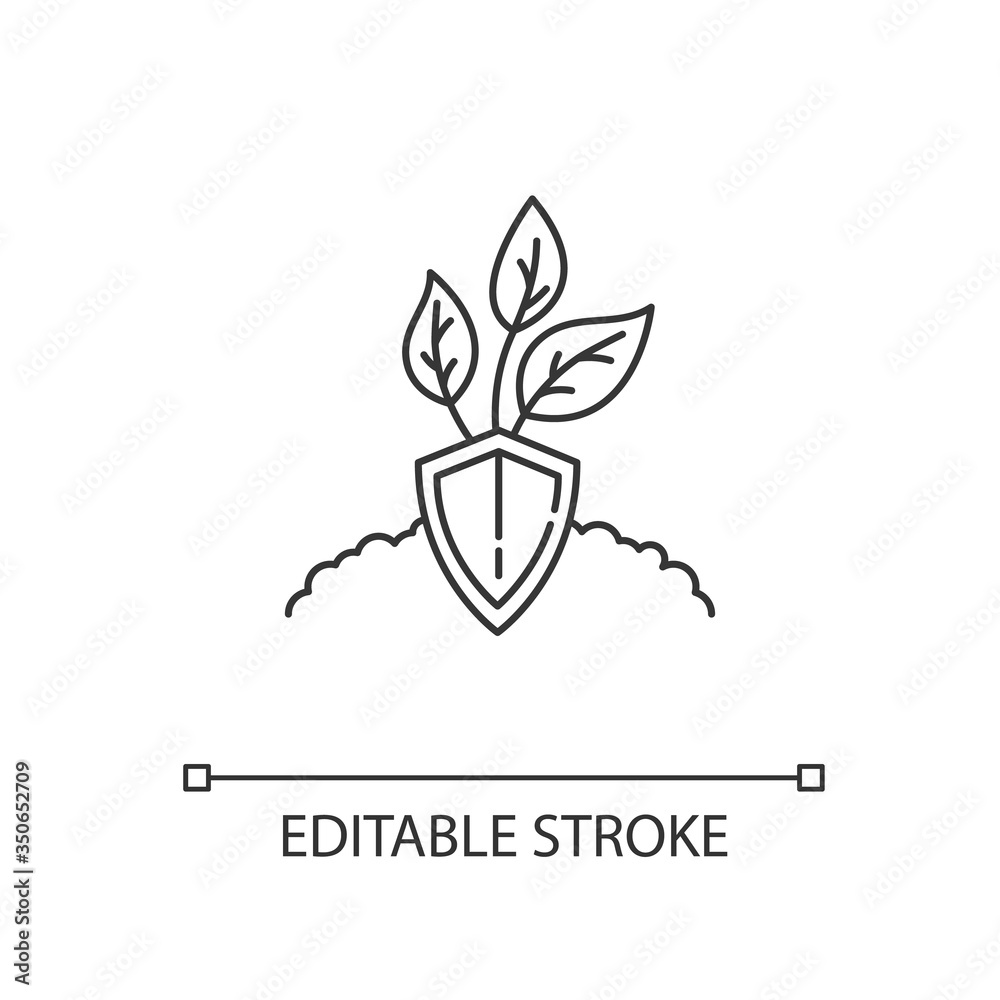 Nature protection pixel perfect linear icon. Conservation to protect ...