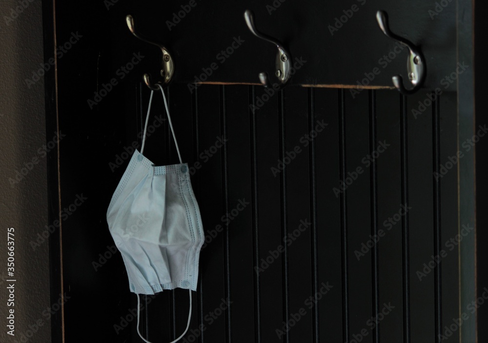 Masks hang ready to use. Part of the leaving the house checklist now ...