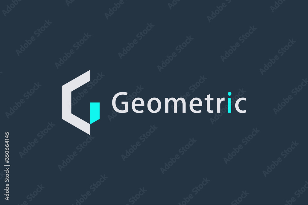 Abstract Initial Letter G Logo. Blue and White Linear Geometric Style ...