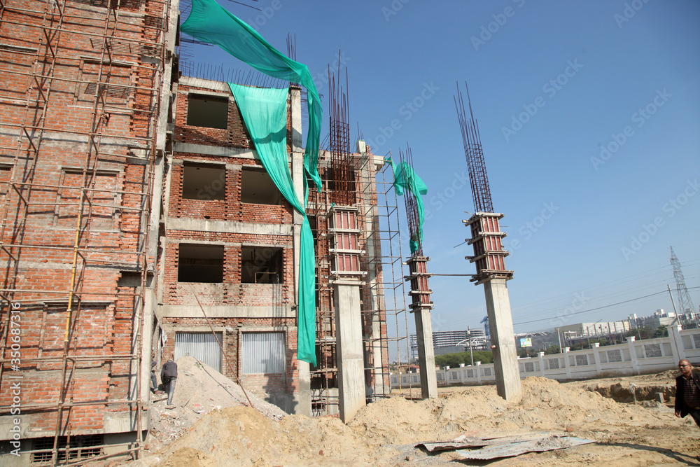 Building Construction, Interior Work, Under construction building ...