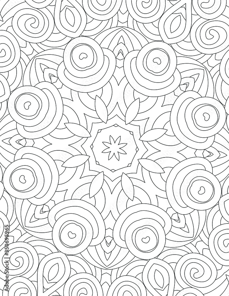 abstract coloring book page for adult. relaxing anti-stress pattern ...