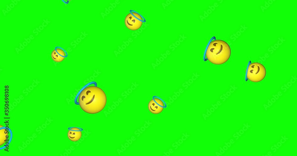 Rain of emojis laughing falling on green screen background. Lol ...