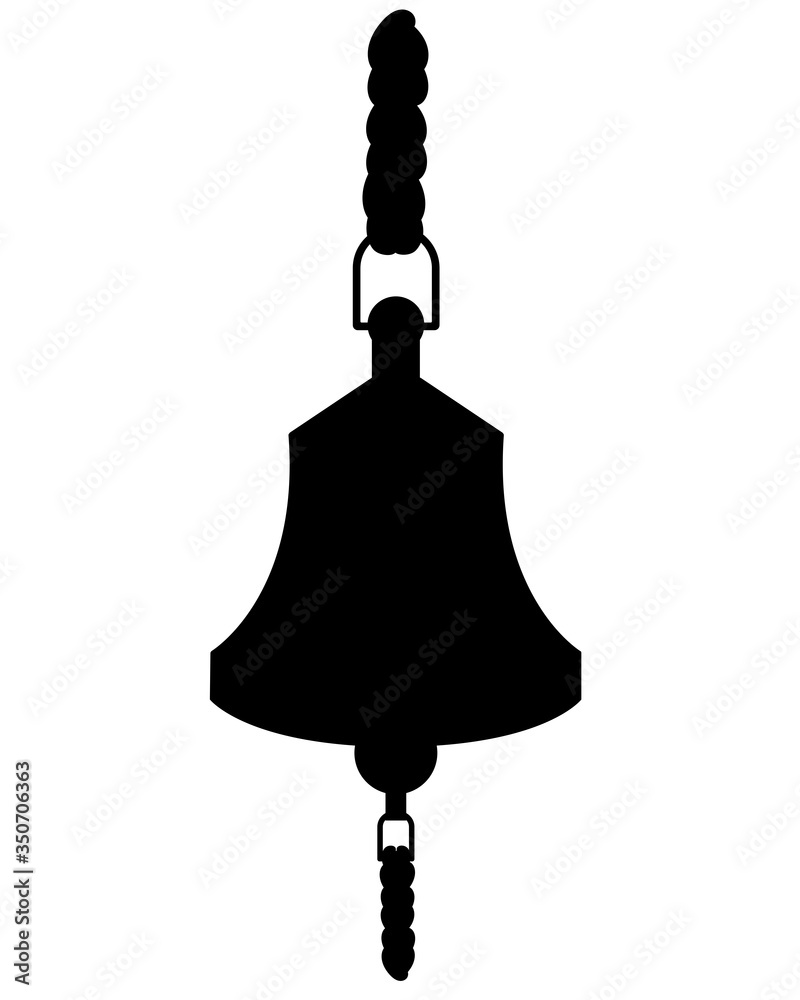 Ship bell silhouette - vector illustration for logo or sign. Ship bell ...