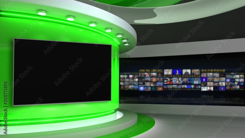 Tv studio. Green. News room. Studio Background. Newsroom bakground ...