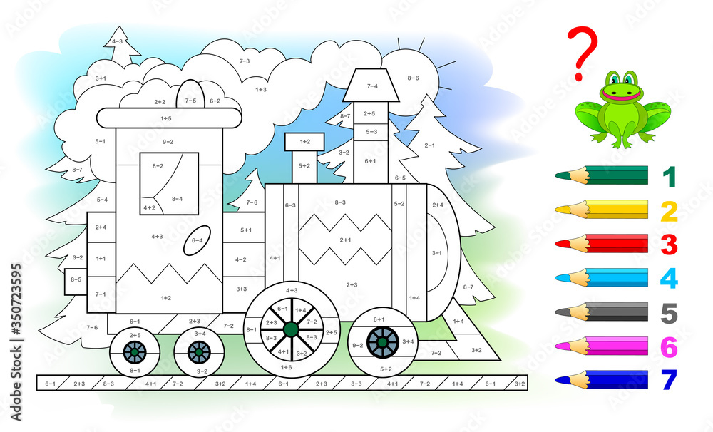 Math education for little children. Coloring book. Mathematical ...