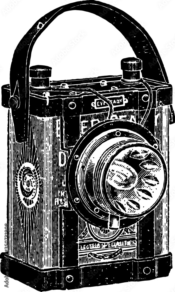 Vintage Camera, Vector Sketch of a 19th century engraving Stock Vector ...