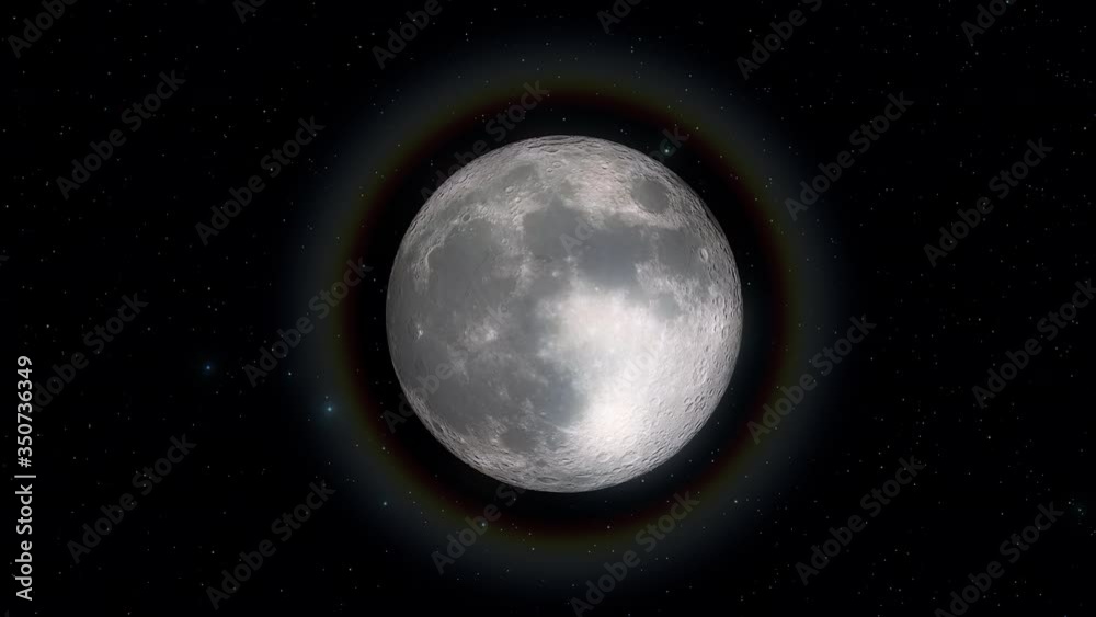 Moon Phases. Full moon to new moon animation. High resolution and super ...