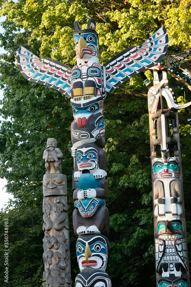 Totem Poles of North American Indigenous Peoples. Stock Photo | Adobe Stock