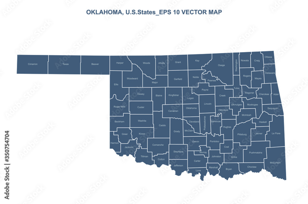 oklahoma map. vector map of oklahoma, us states. Stock Vector | Adobe Stock