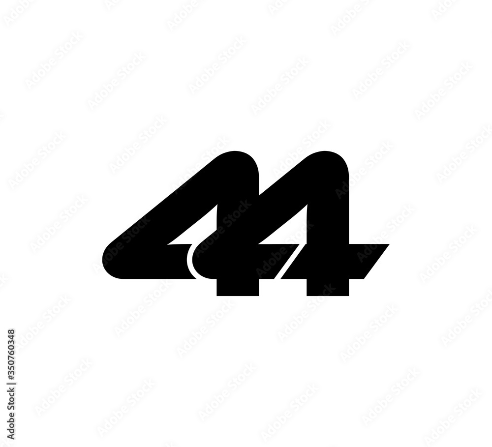 Initial 2 numbers Logo Modern Simple Black 44 Stock Vector | Adobe Stock