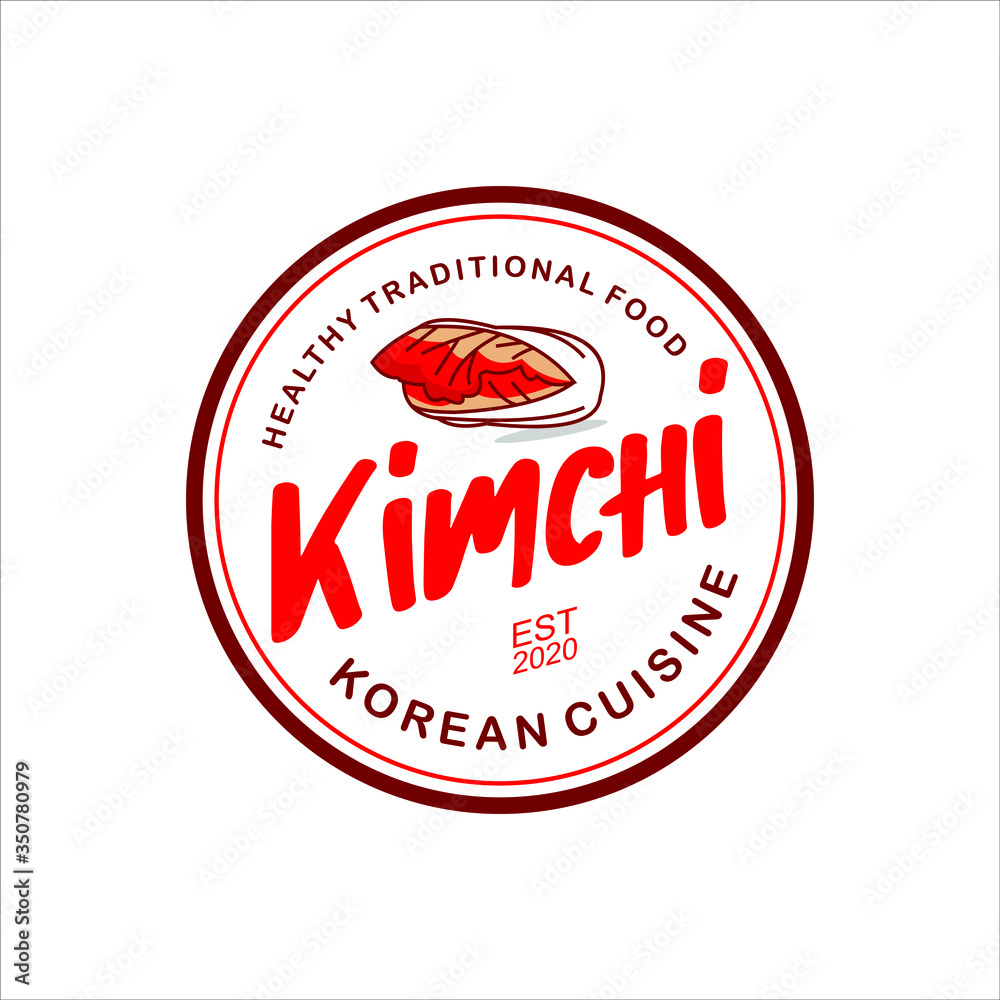 Kimchi Logo Design Spicy Korean Food Vector Graphic Idea Stock Vector ...