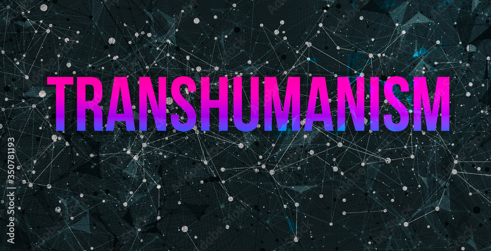 Transhumanism theme with abstract network lines and patterns Stock ...