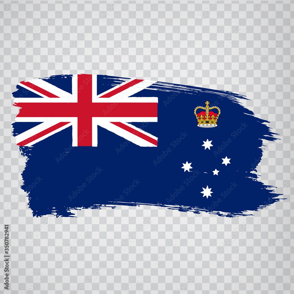 Flag of Victoria brush strokes. Flag State of Victoria on transparent ...