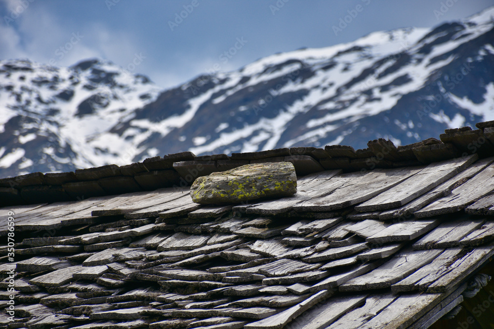 Oberstalleralm, Oberstaller Alm, Almhütte, Dach, Schindeldach, Schindel ...
