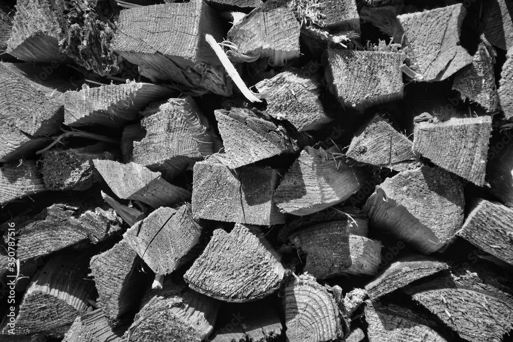 Holz, Scheit, Holzscheit, Brennholz, aufgestapelt, gespalten, Spaltholz ...