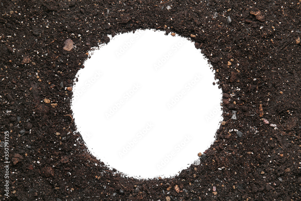 Frame made of soil on white background Stock Photo | Adobe Stock
