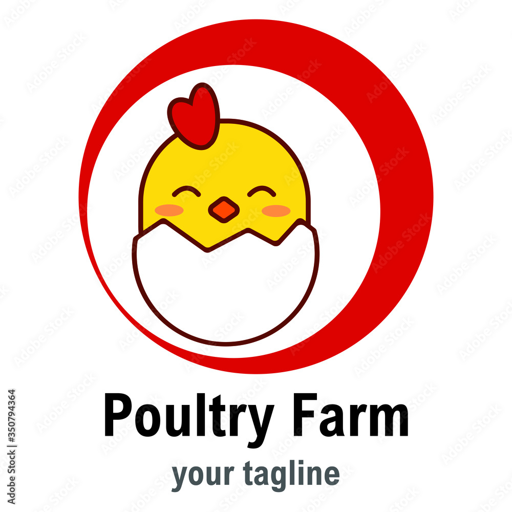 poultry farm logo - symbol of hatched chicks drawn according to your ...