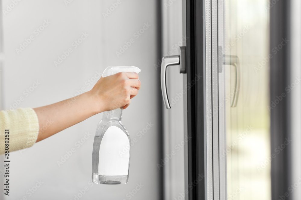 hygiene, health care and safety concept - close up of female hand ...