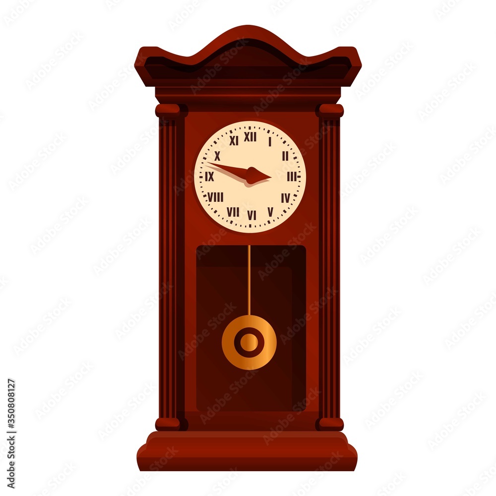 Pendulum clock time icon. Cartoon of pendulum clock time vector icon ...
