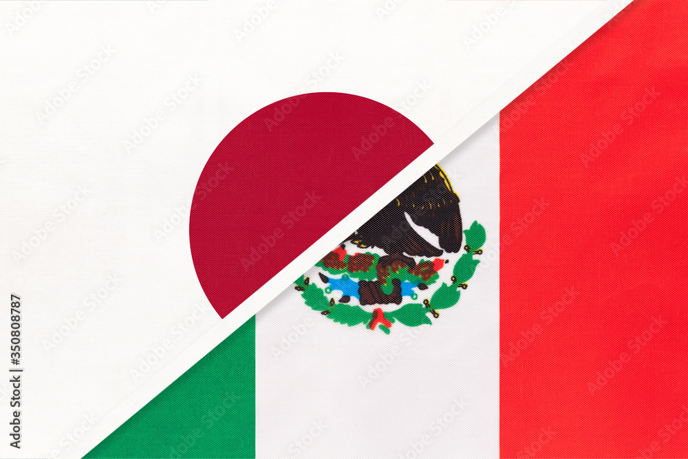 Japan and Mexico, symbol of two national flags. Relationship between ...