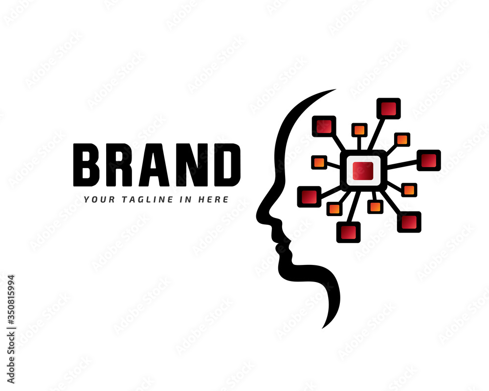 Human face brain connect business logo design inspiration Stock Vector ...