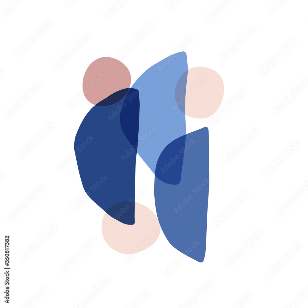 Colorful abstract shapes flat vector illustration. Balance and zen ...