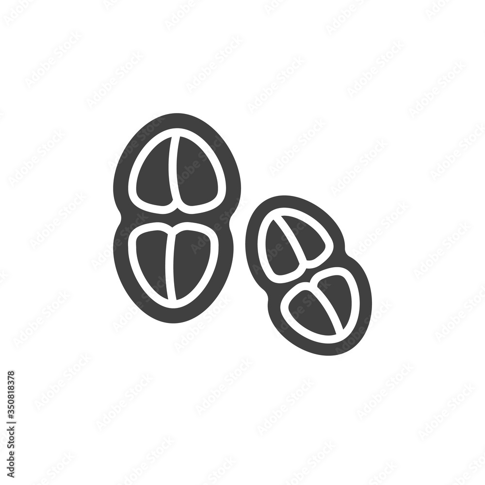 Tetracoccus bacteria cells vector icon. filled flat sign for mobile ...