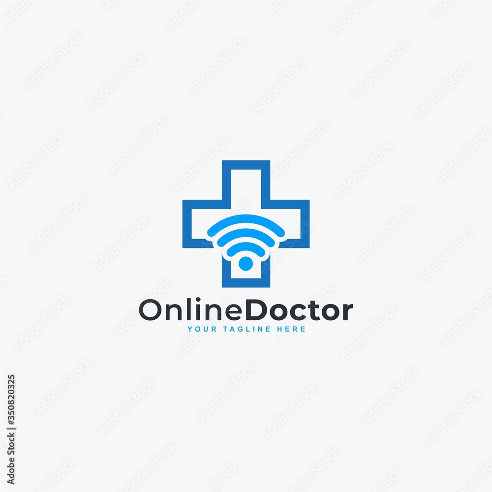 Doctor online virtual services logo design vector. Consultation to ...