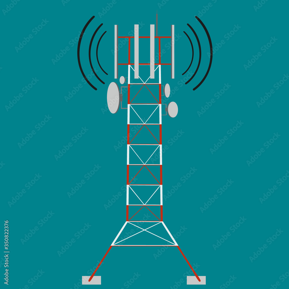 Telecommunication tower of 4g or 5g cellular, radio mast. Telecom transmitter tower, tv and ...