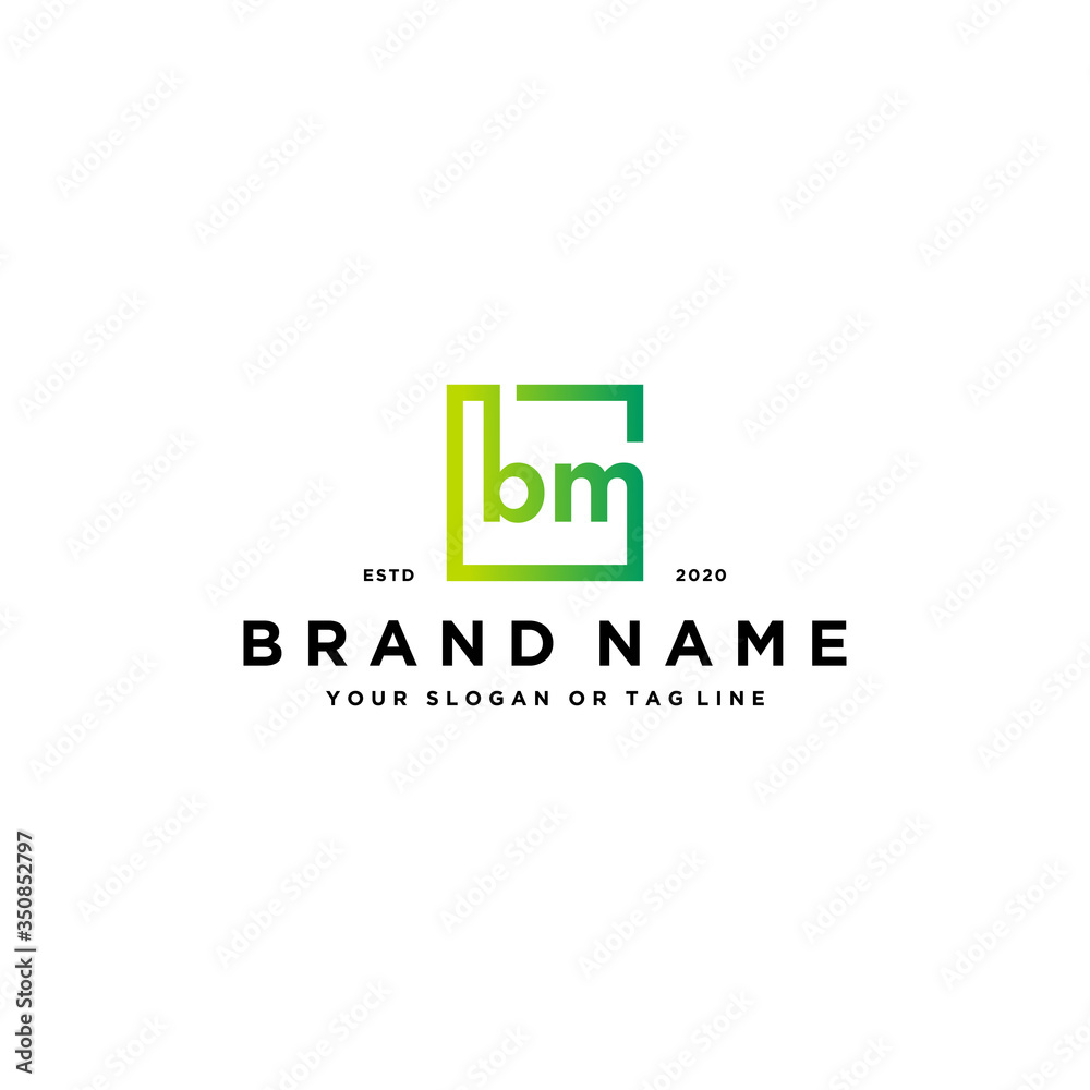 letter bm logo design vector Stock Vector | Adobe Stock
