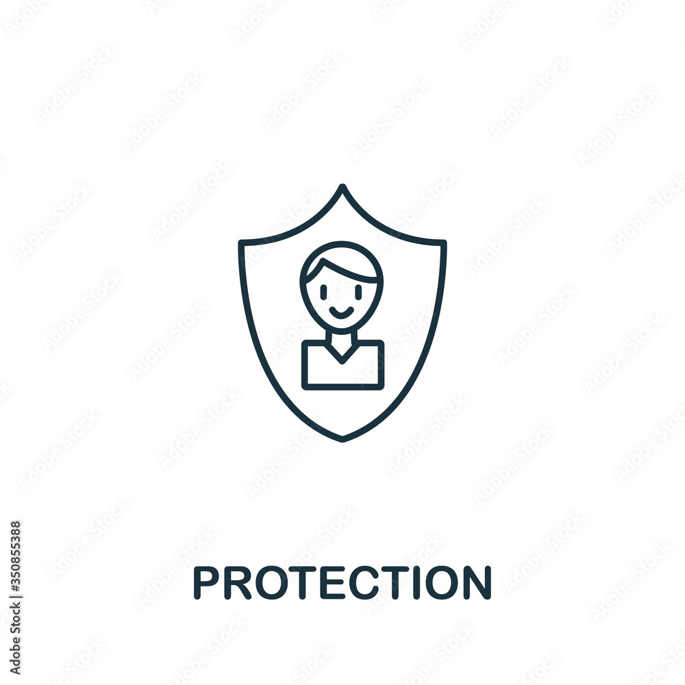 Protection icon from work safety collection. Simple line element ...