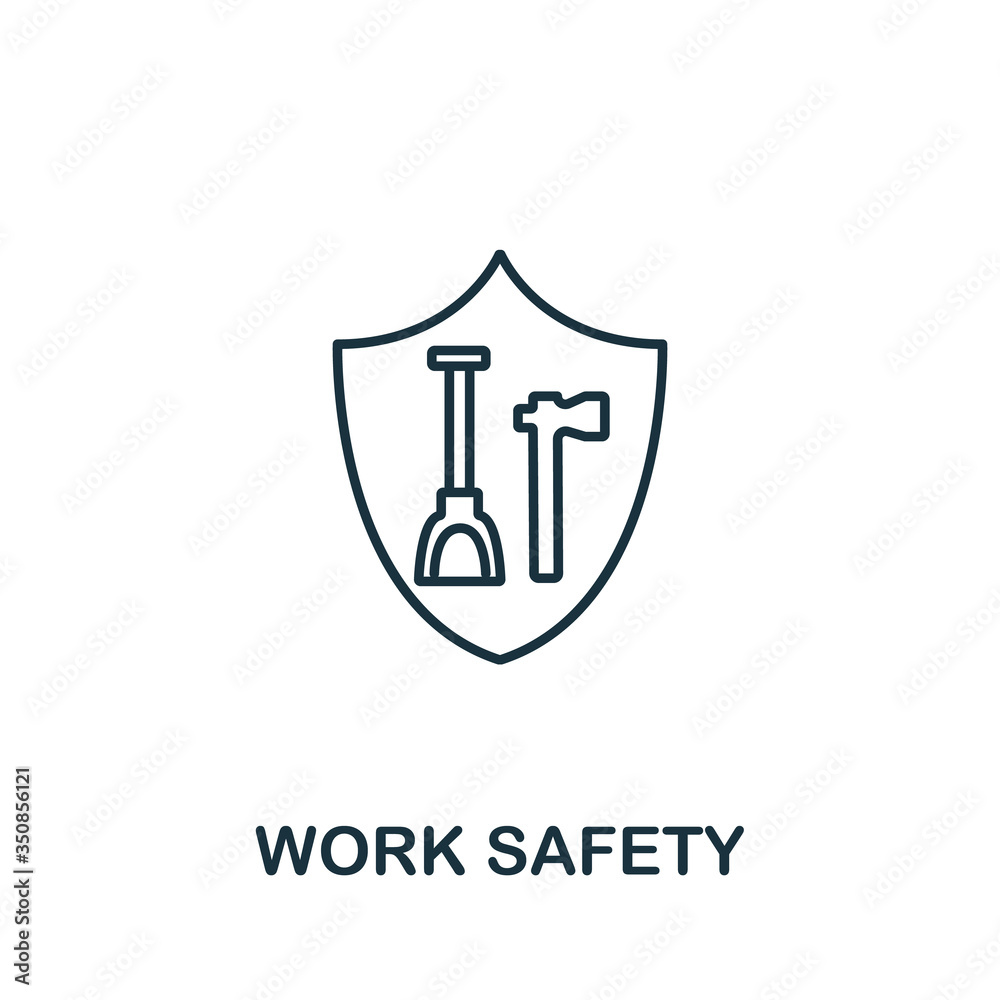 Work Safety icon. Simple line element Work Safety symbol for templates ...